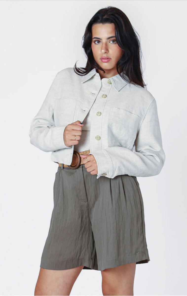 Jade Cropped Utility Jacket – The Bamboo Ballroom
